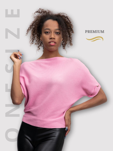 Свитер Женский RM Shopping розовый, светло-розовый Хлопок, Полиэстер, размер 42, 44 Без застежки ...