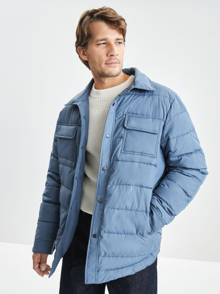 Куртка Мужской Zarina синий, размер 54 Длинный Демисезон свободный Полиэстер Китай купить c ...