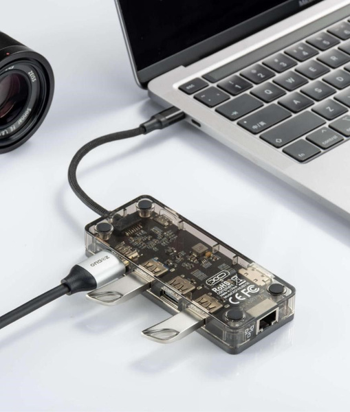 Usb концентратор типа C хаб картридер Microsd Адаптер переходник 7 в 1