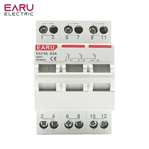Купить Реверсивный переключатель EARU EA319G 3P 63A 3-позиционный/ручной однофазный ввод резерва ...