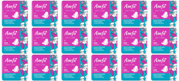 AMFA Прокладки Normal Soft, 10 шт, в коробке 18 уп - купить с доставкой ...