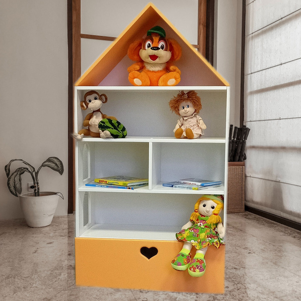 Стеллаж детский домик с ящиком, 80х35х148 см, Bim&Bom - купить по ...