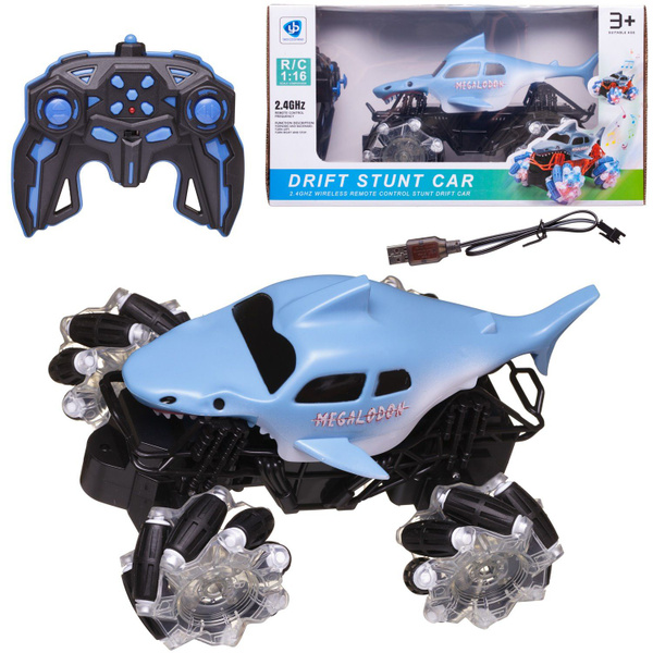 Машинка радиоуправляемая Junfa джип-Акула c функцией дрифт, 2,4Ггц, аккумуляторный блок в ...