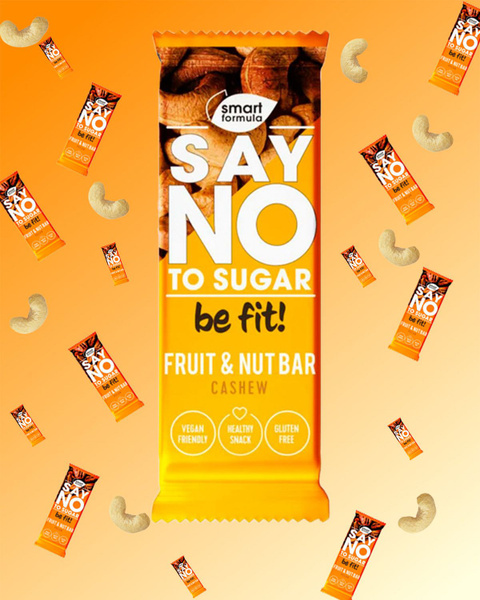 Батончик Smart Formula, say no sugar, фруктово-ореховый батончики Кешью ...
