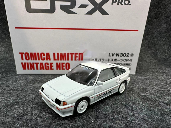 Машинка TOMYTEC TOMICA TLV 1/64 LV-N302a Honda CR-X PRO MUGEN Early White Die-cast Alloy Car ...