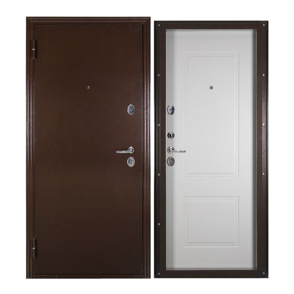 Входная дверь MEGI DOORS Для дома 870x2050х131 мм, антик медь / белый ...