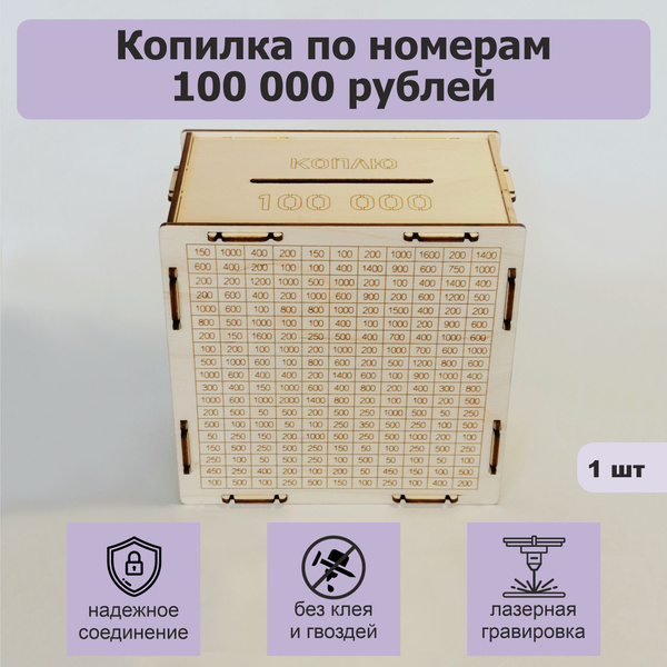 Копилка для денег "100 000 руб" АйКю, 15х15 см - купить по низким ценам ...
