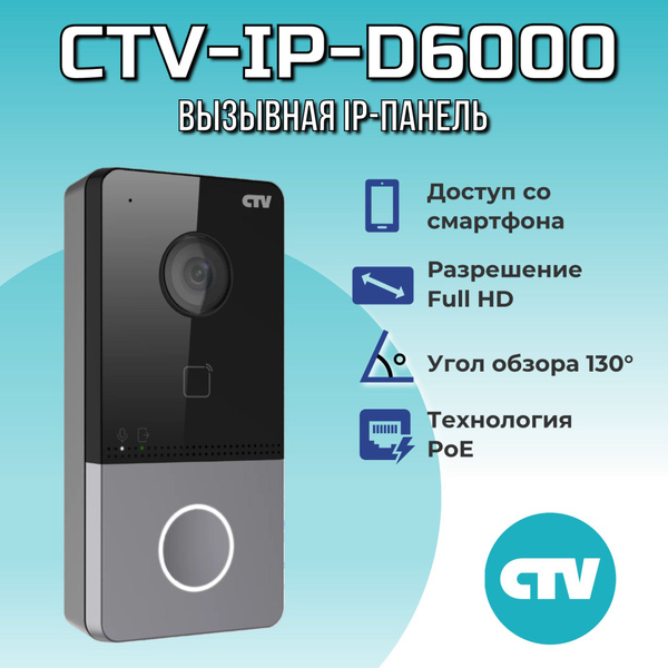 Вызывная панель CTV CTV-IP-D6000 купить по низким ценам в интернет-магазине OZON (1379263715)
