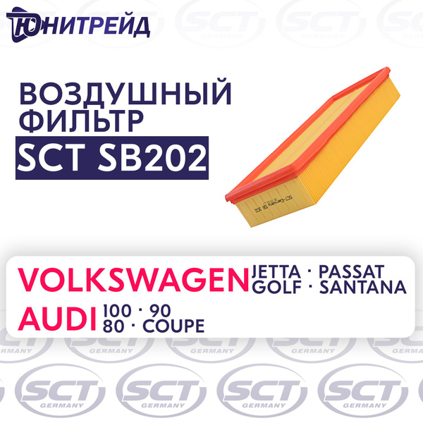 Фильтр воздушный SCT ФОВ SB202 VAG A80/PASSAT/GOLF 1.6-2.3 - купить по ...