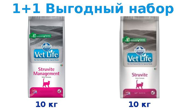 Ветеринарный корм, Farmina Vet Life Struvite Management курица, рыба 10 ...