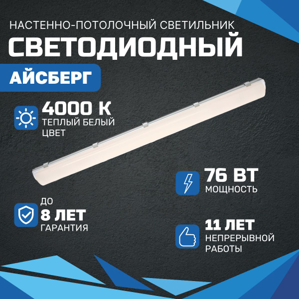Настенно-потолочный светильник ВСЕСВЕТОДИОДЫ Промышленный светильник ...