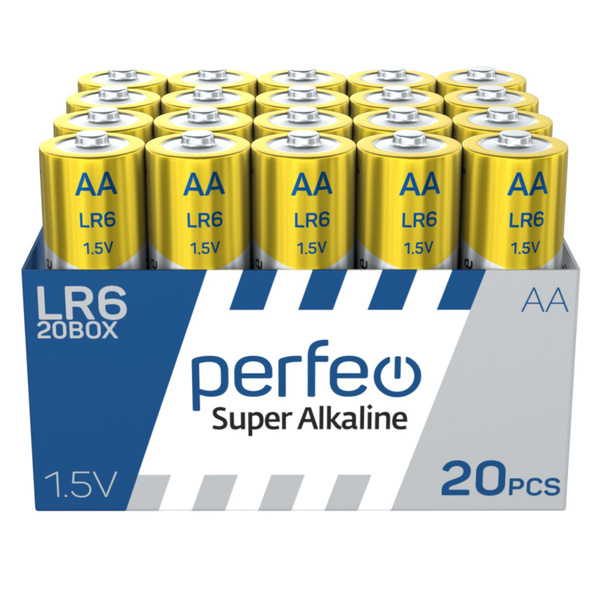 Perfeo Батарейка AA, L (щелочной) тип, 1,5 В, 20 шт купить на OZON по низкой цене (1391323163)