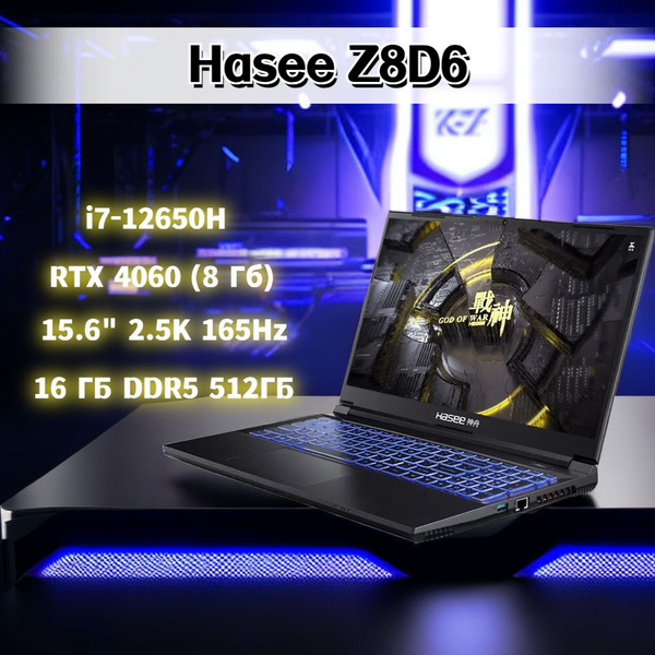Ноутбук Hasee 240110-Z8D6-i7-12650H-RTX4060, черный купить по низкой цене: отзывы, фото ...