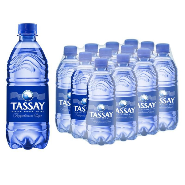 Вода питьевая TASSAY газированная 0,5 л пластиковая бутылка (12 штук в ...