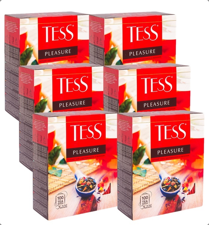 Черный чай TESS Pleasure, 100 пакетиков х 6 шт — купить в интернет ...