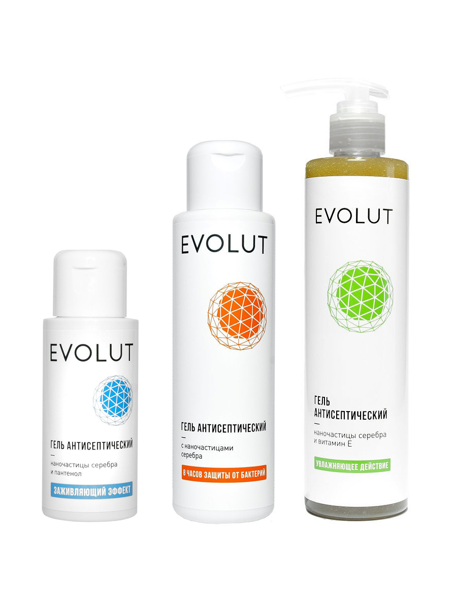 EVOLUT Антисептический гель для рук санитайзер с серебром и пантенолом ...