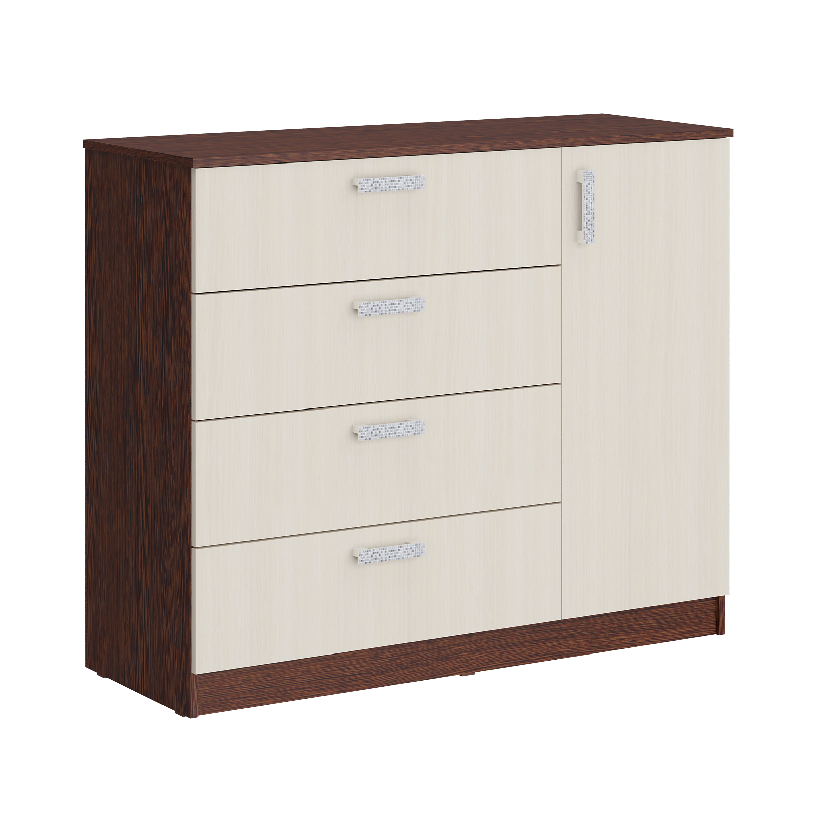 Комод Мебельная Фабрика 1+1 1200 Уфимка, 120x45,3x100,4 см, 4 ящ ...