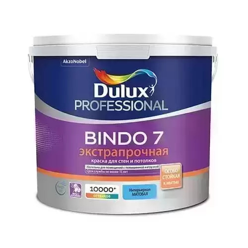 Краска DULUX Bindo 7 Быстросохнущая, Латексная, Матовое покрытие, 1 л, белый - купить в интернет ...