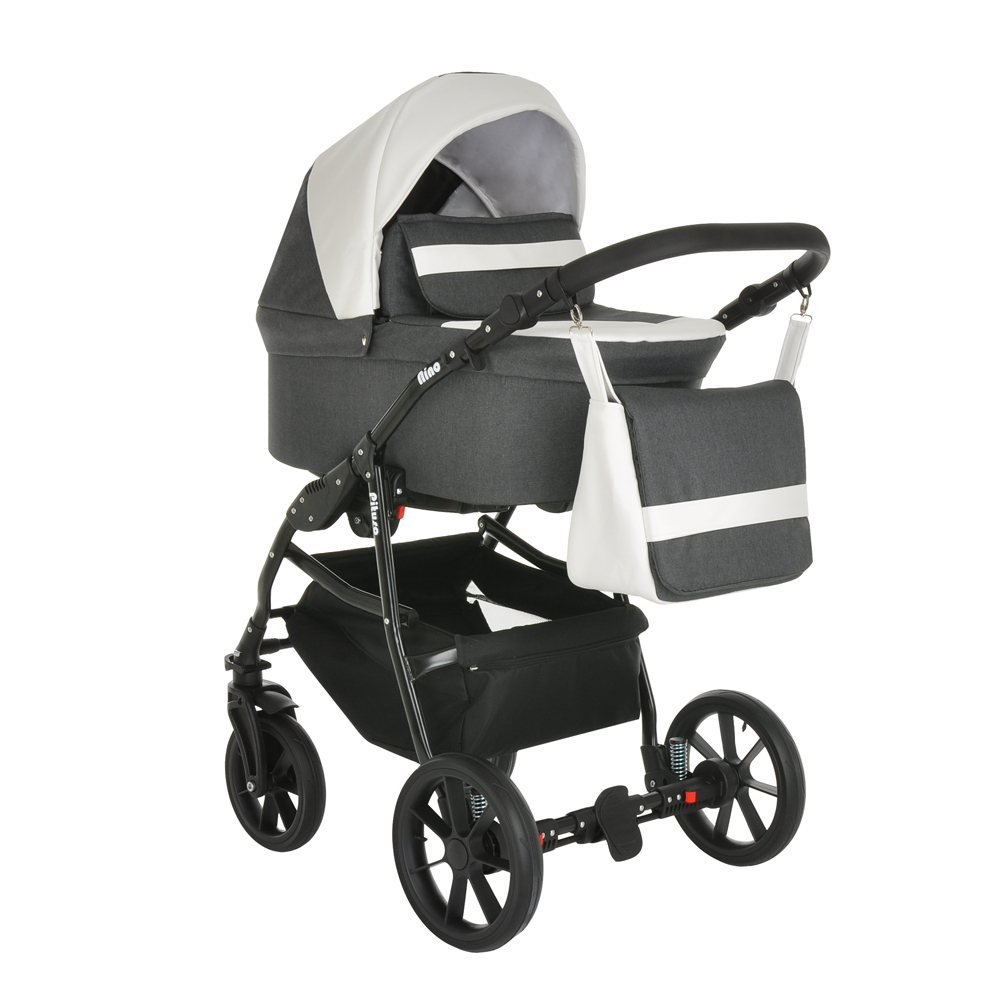 Коляска Pituso Nino Antracyt + Кожа White 1 в 1 детская коляска ...