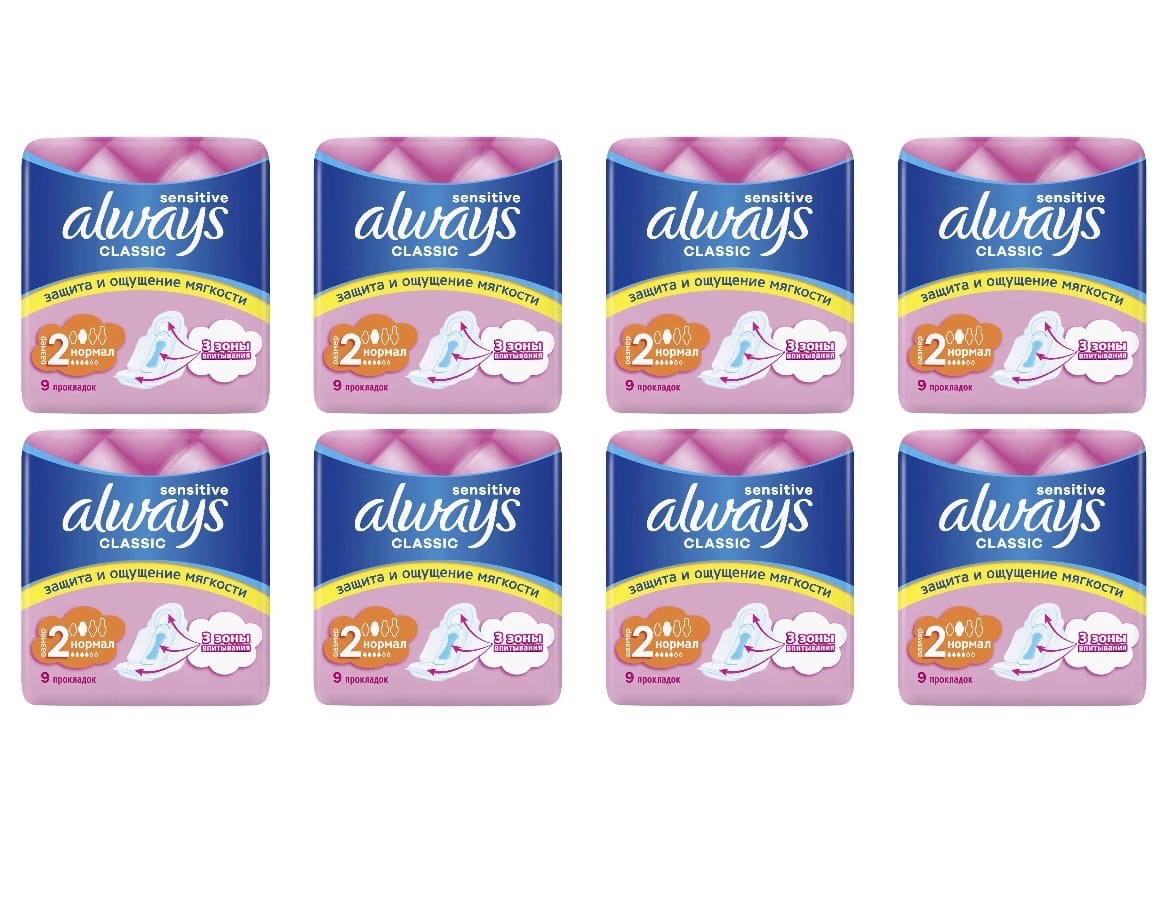 Женские гигиенические прокладки с крылышками Always Classic Normal ...