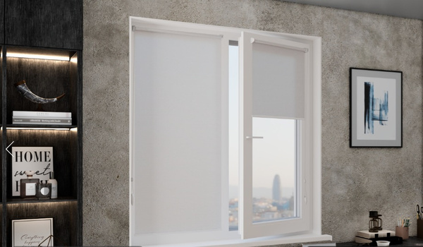 Рулонные шторы ROLL-SHTOR Рисунок , размер 100х150 см, серый, Полиэстер ...