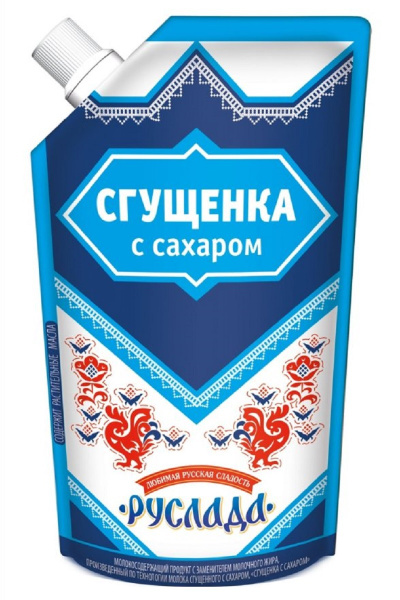 Сгущенка с сахаром 1% "Руслада" ТУ 270гр дой-пак АМКК 6шт - купить с ...