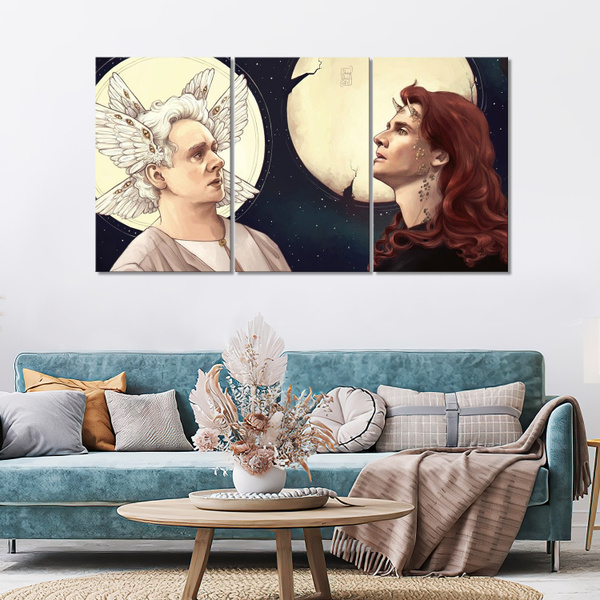 Большая модульная картина на холсте - Aziraphale and Crowley art Good ...