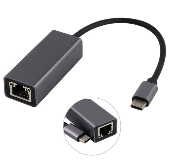 Адаптер LAN USB C - Gigabit Ethernet RJ45, 1 Гб/c чип Realtek RTL8153 ...