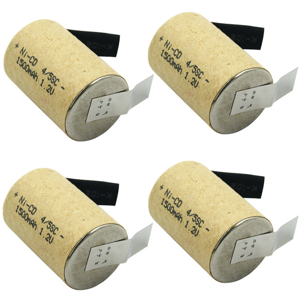 4 шт. Subc 1.2V 1500MAH SC Ni-CD Перезаряжаемый 4 / 5SC аккумуляторная батарея с сварочными ...