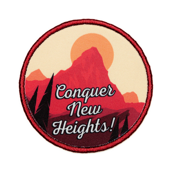 Нашивка на одежду на термоплёнке "Conquer New Heights" 7,2х7,2см ...