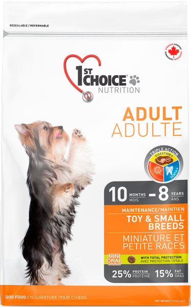 Корм 1st Choice Toy & Small Breeds для собак миниатюрных и малых пород ...