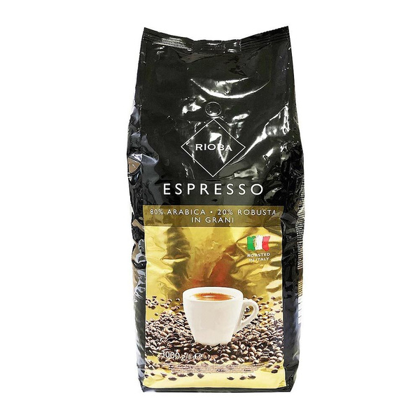 Кофе натуральный обжаренный Rioba Espresso Gold в зернах 1 кг (Арабика ...