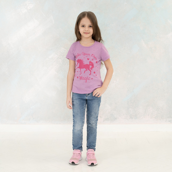 Футболка Утенок, размер 98, цвет сиреневый, Полотно: кулирка. Состав ...