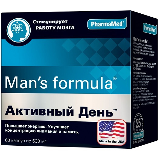 Мен-С Формула / Man's formula, Активный день №60 капсулы массой 630 мг ...