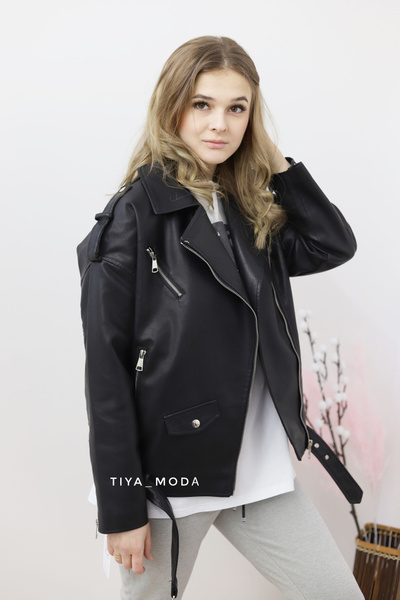 Куртка кожаная Tiya moda - купить с доставкой по выгодным ценам в интернет-магазине OZON (228813492)