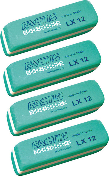 Ластик FACTIS LX12, 74х24х13мм, прямоугольный, скошенные края, мягкий ...