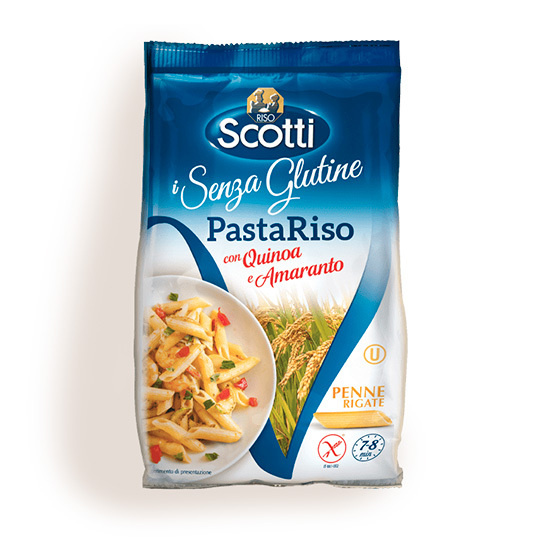 Макароны перья из рисовой муки с киноа и амарантом Пенне ригате Riso ...