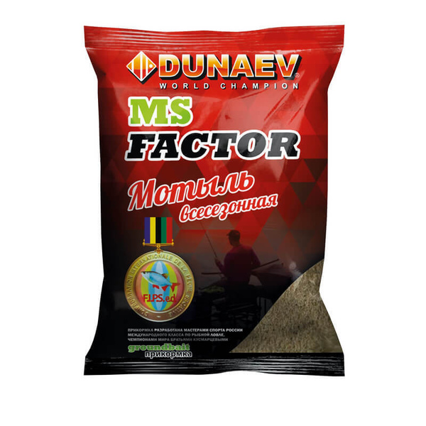 Прикормка для рыбалки Мотыль 1кг Дунаев МС Фактор / Прикормка натуральная Дунаев "DUNAEV-MS ...