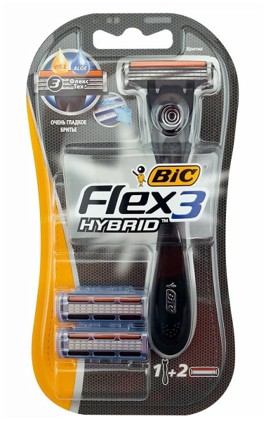 BIC Станок бритвенный Flex 3 Hybrid Sensitive + 2 кассеты / - купить с ...