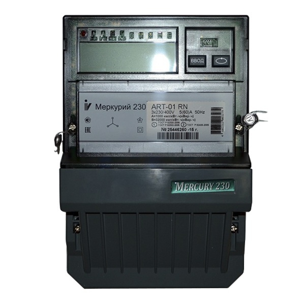 Счетчик электроэнергии INCOTEX Меркурий 230 ART-01 RN 5-60А, Трехфазный ...