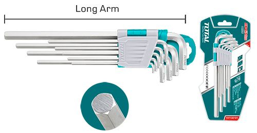 Набор шестигранных ключей HEX 9 шт. 1,5-10 мм TOTAL INDUSTRIAL ...