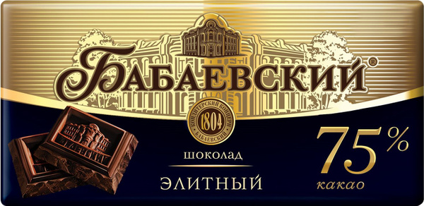 Плиточный шоколад Бабаевский элитный, 75% какао, 90 г купить на OZON по ...