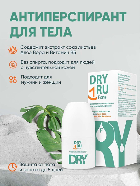 DRY RU Forte Дезодорант-антиперспирант от пота и запаха для ...