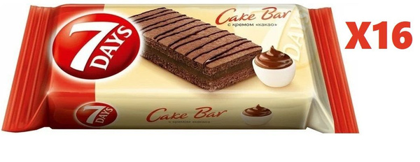Пирожное бисквитное 7DAYS Cake Bar с кремом какао 30г 16 шт - купить с ...