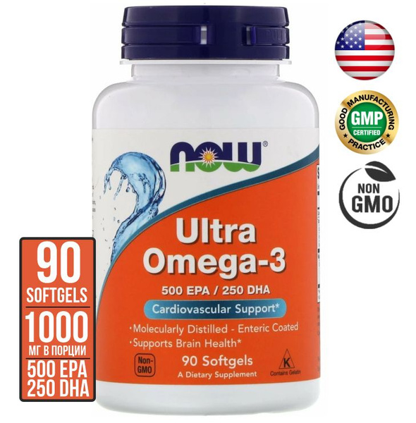 NOW Ultra Omega-3 (Омега-3), 90 капсул - купить с доставкой по выгодным ценам в интернет ...