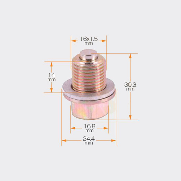 Болт маслосливной A/T с магнитом (с шайбой) HYUNDAI / KIA 16x1.5mm ...