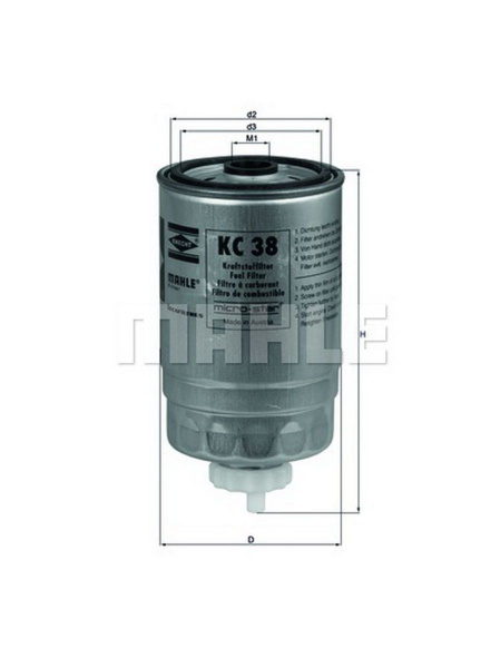 Фильтр топливный MAHLE KC38 - купить по выгодным ценам в интернет ...