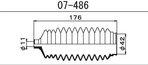 Пыльник рулевой рейки лев Maruichi 07-486 - MARUICHI RUBBER арт. 07-486 ...