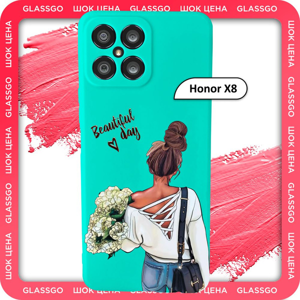 Чехол силиконовый с рисунком девушка с цветами на Huawei Honor X8 / для ...