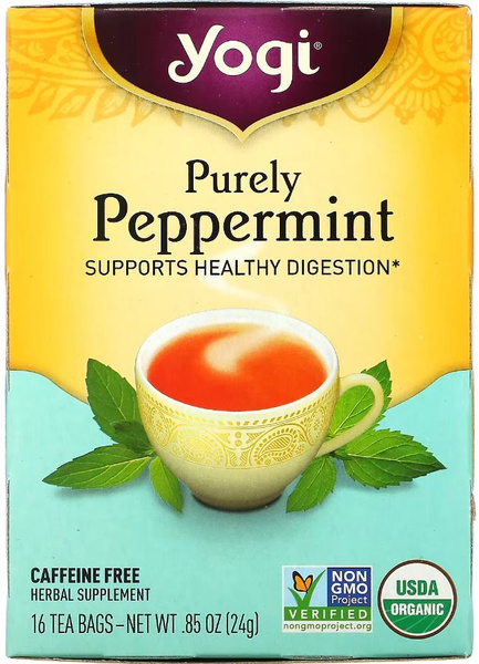 Yogi Tea, Purely Peppermint, Чистая Перечная Мята 16 чайных пакетиков ...